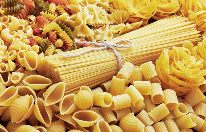 Mix of pasta stock image. Image of nutrition, fusilli - 54758573