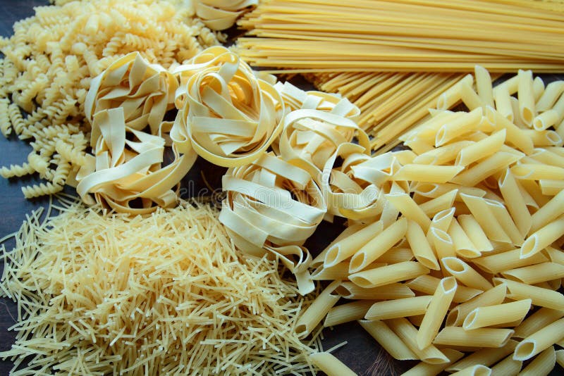 Mixed Pasta with Variety Shapes and Types Stock Photo - Image of nests ...
