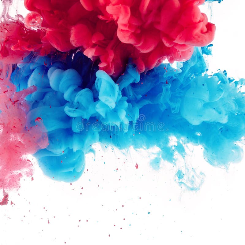 Mix of Red and Blue Ink Splashes Stock Photo - Image of shape, abstract ...