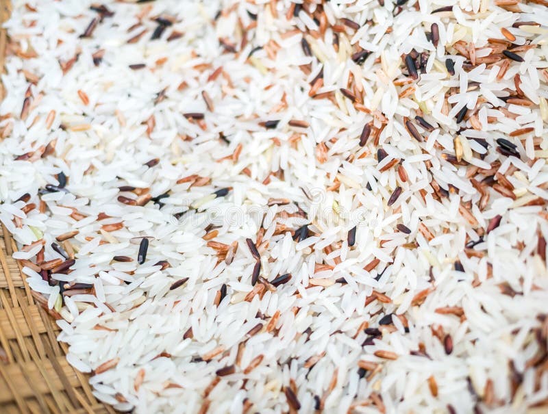 Mix rice in basket stock image. Image of cooking, ingredient - 37501397