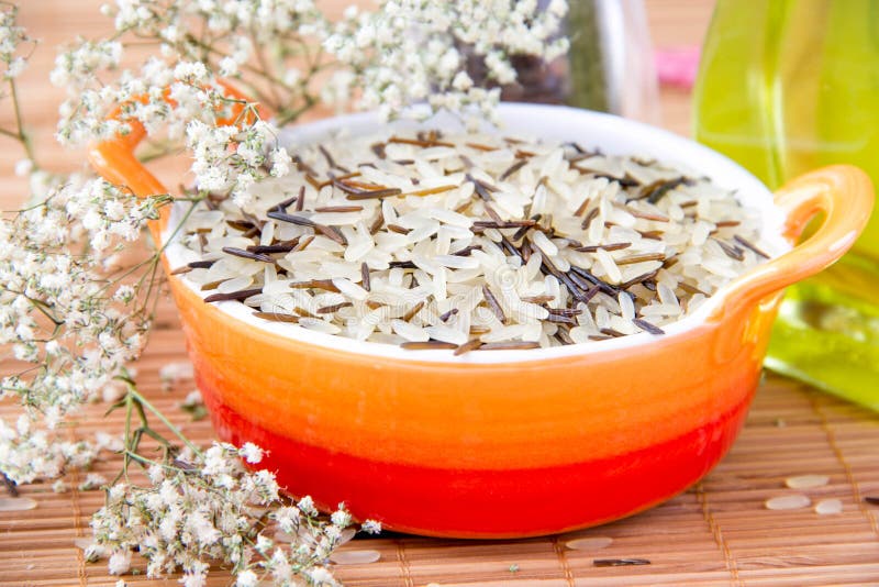 Mix Rice in the Orange Bowl Stock Photo - Image of chinese, organic ...