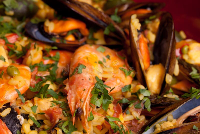 Seafood Paella stock image. Image of bean, paella, beige - 18168363