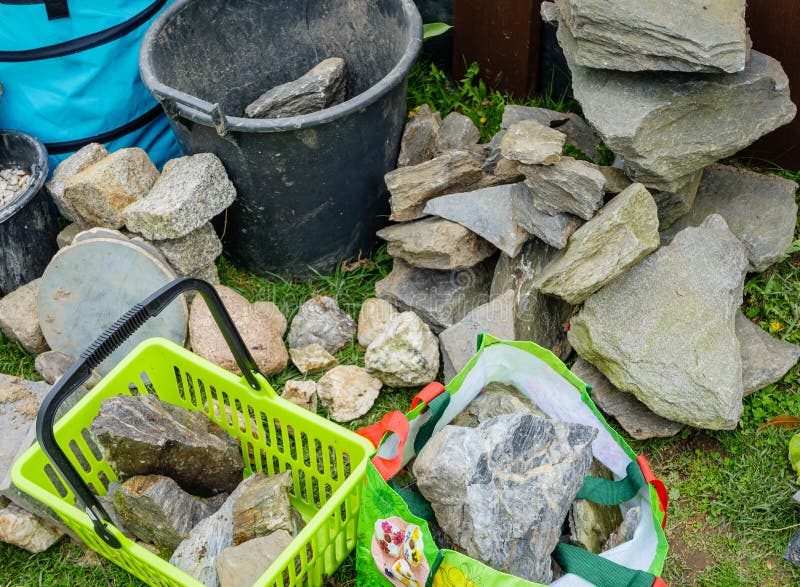 Mix of Rubble for Garden Design Stock Photo - Image of commercial ...