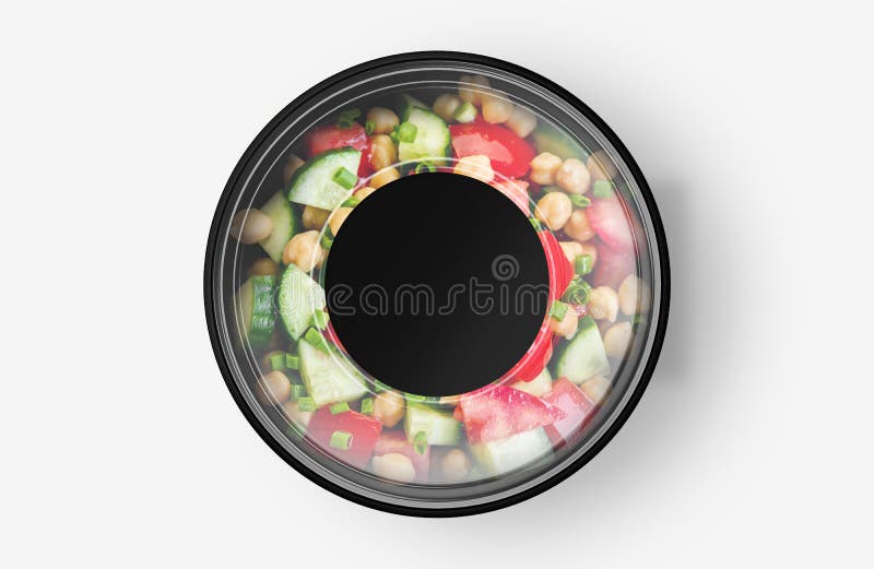 Mix Salad Food Container with Sticker Mockup Stock Photo - Image of ...