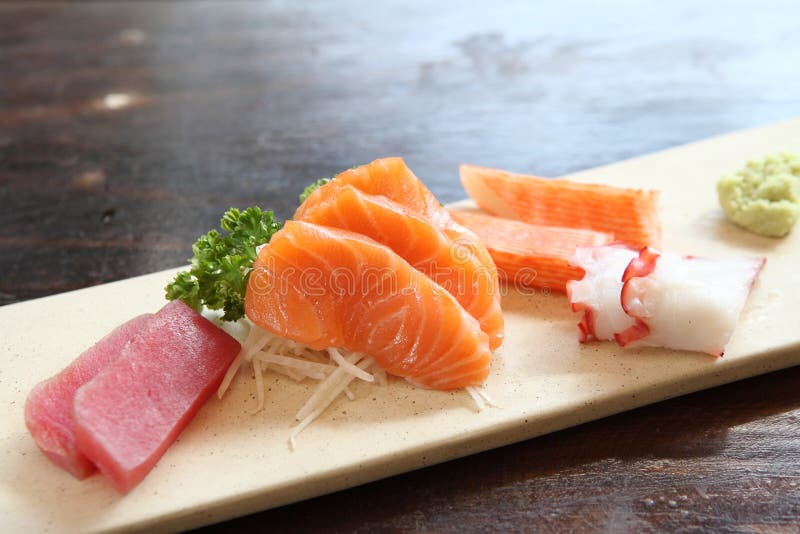 Mix sashimi stock image. Image of nigiri, food, asia - 141555369