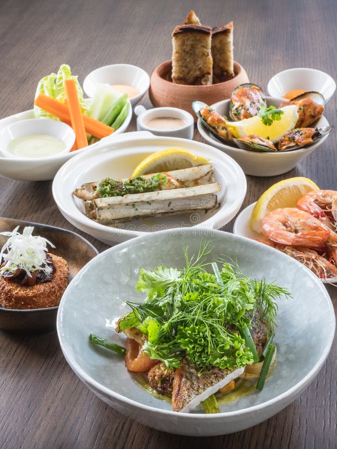 Mix of Seafood Set Menu Fresh Stock Photo - Image of cuisine, luxury ...