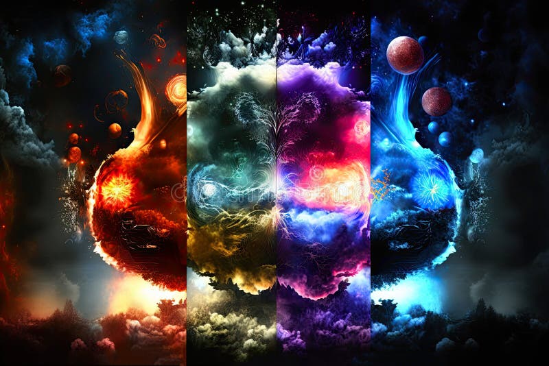 A Mix of Several Imaginary, Fantastic Worlds.Generative AI Stock ...