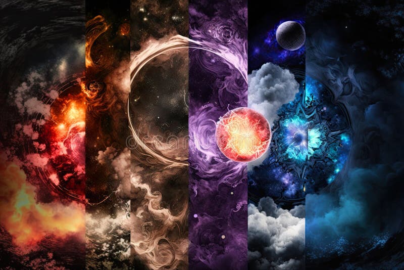 A Mix of Several Imaginary, Fantastic Worlds.Generative AI Stock ...