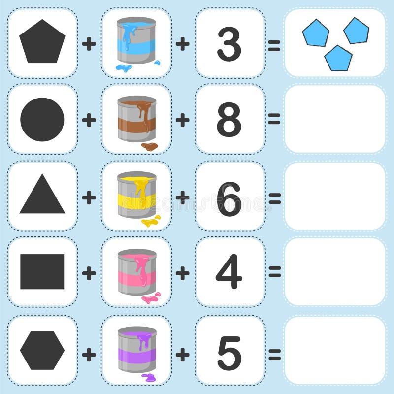 Mix Shape, Color and Count - Draw and Paint Stock Vector - Illustration ...