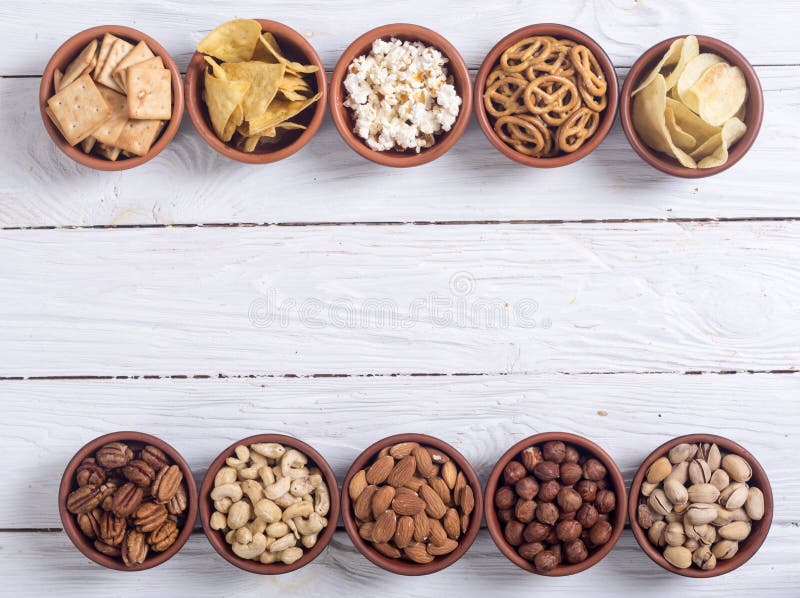 Mix of snacks stock photo. Image of assorted, popcorn - 104945972