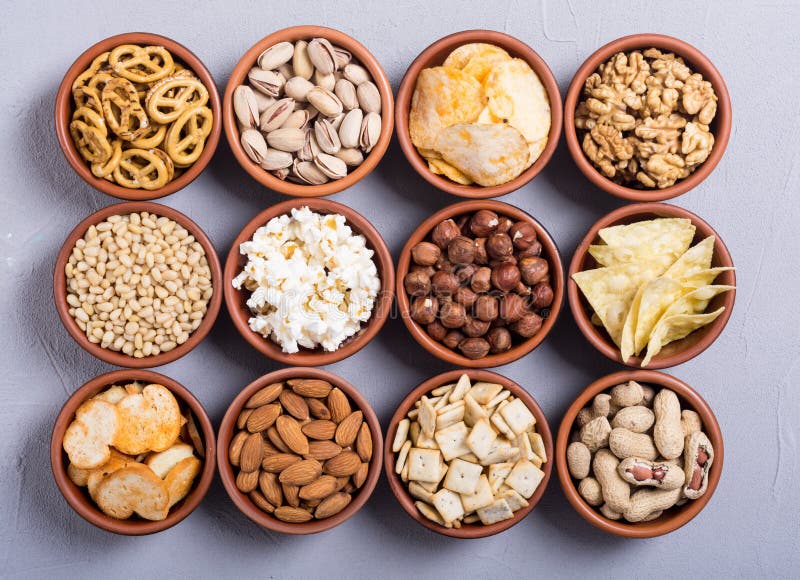 Mix of snacks stock photo. Image of potato, beer, appetizer - 130912704