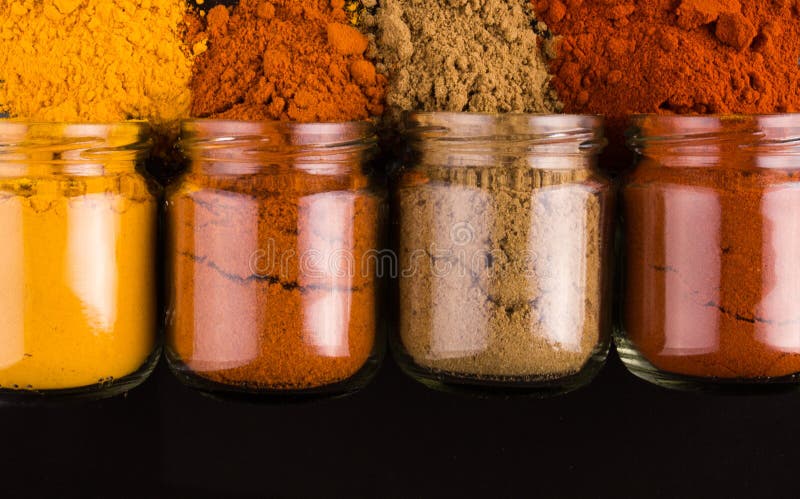 Mix Spices on Black IX stock photo. Image of paprika - 39156488