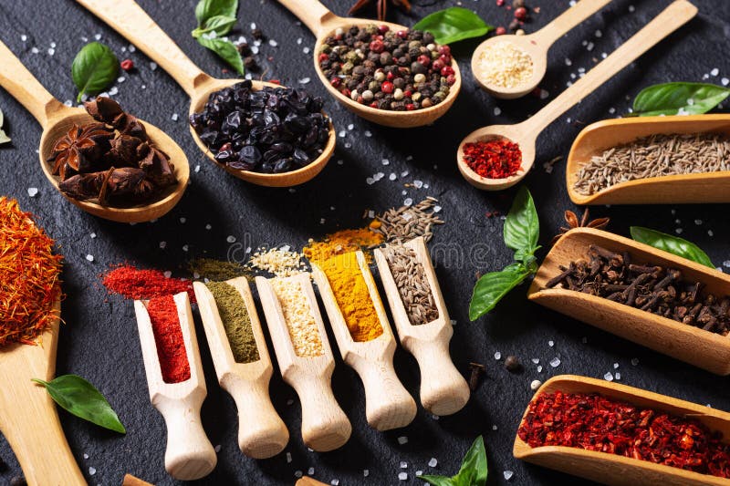 Mix of Spices . Indian Food Background Stock Image - Image of condiment ...