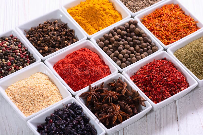 Mix of Spices . Indian Food Background Stock Photo - Image of powder ...