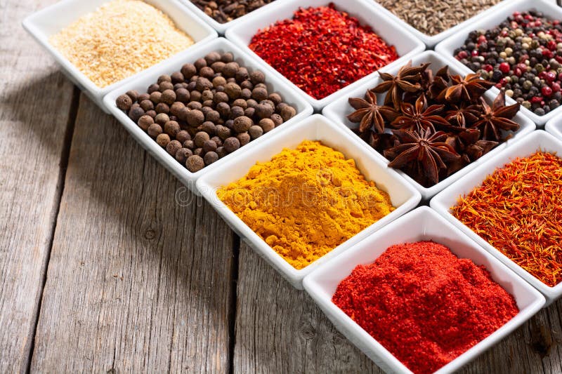 Mix of Spices . Indian Food Background Stock Photo - Image of space ...