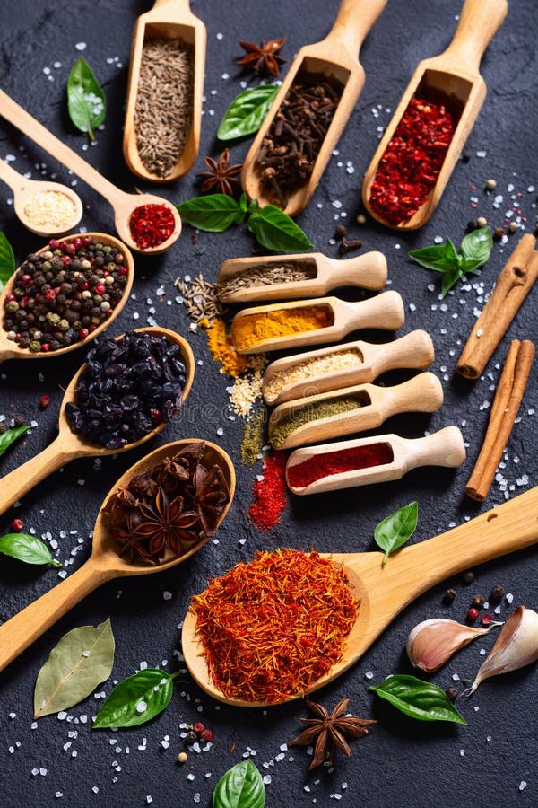 Mix of Spices . Indian Food Background Stock Photo - Image of copy ...