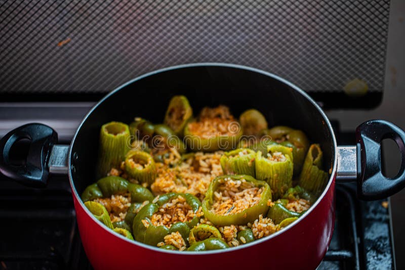 Mix Stuffed Dish. Arab Mix Stuffed Dish. Zucchini. Grape Leaves Stock ...