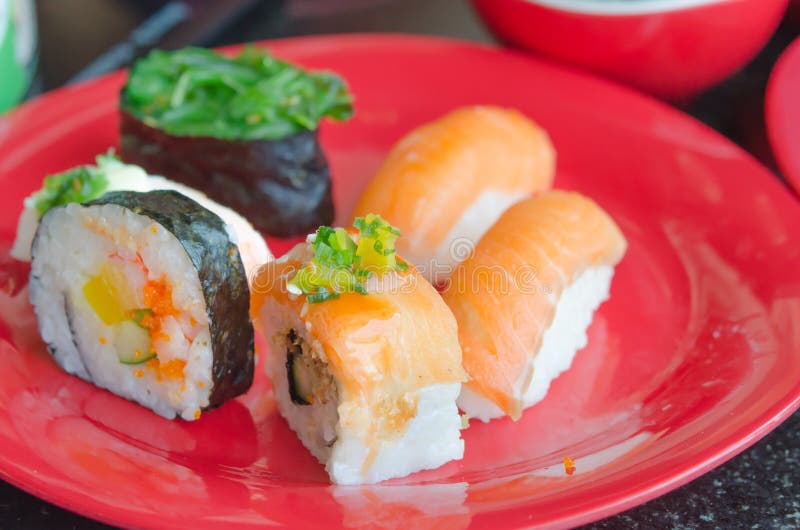 Mix sushi stock image. Image of seafood, asian, japanese - 37084509
