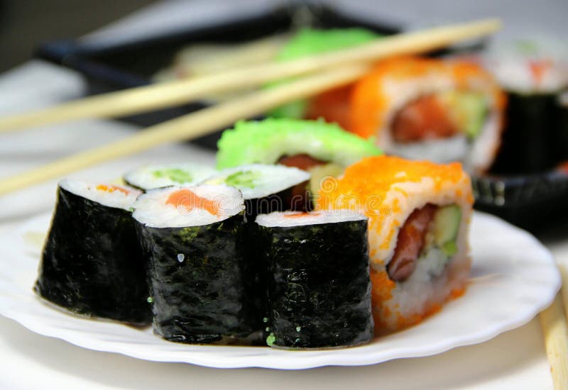 Mix of sushi specialties stock image. Image of menu, asian - 27826199