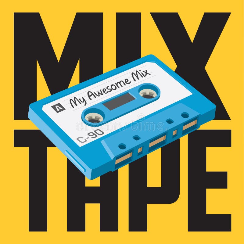Vector Illustration of Vintage Cassette Tape Used To Make Mix Tape ...
