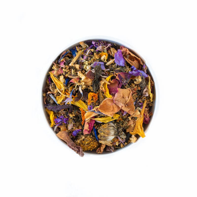 Mix tea with dried flowers stock image. Image of collection - 181567211