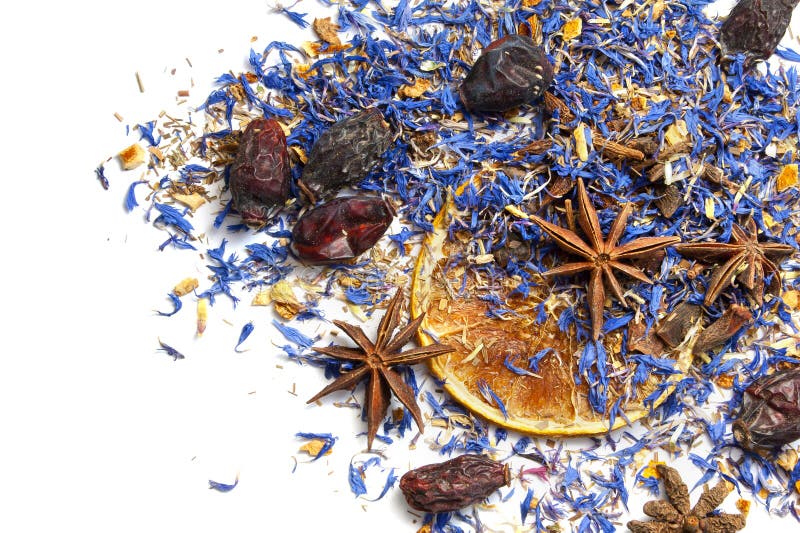 Mix for Tea Isolated on White Stock Image - Image of lemongrass ...