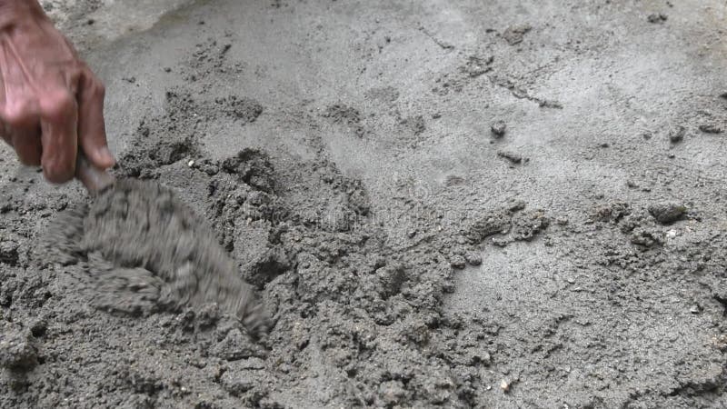 Mix or Test Mortar or Cement Mixture with Trowel Stock Video - Video of ...