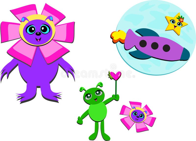 Mix of Things Found in Space Stock Vector - Illustration of clip ...