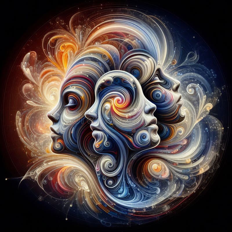 Mix Three Effects Styles E G Motion Blur Edge Lighting Op Art Sl Stock ...