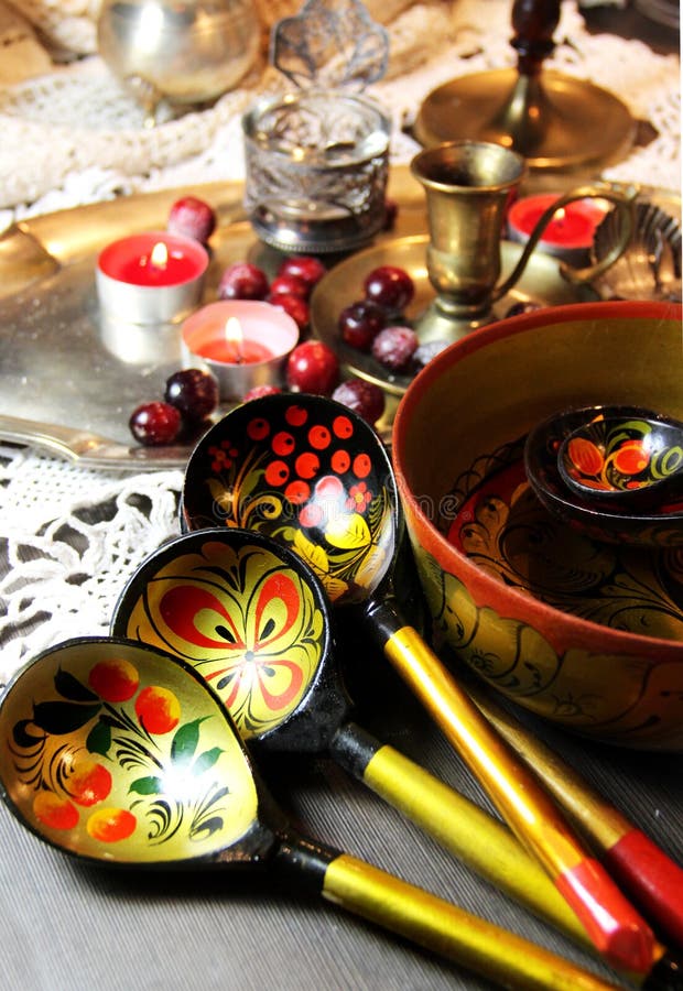 Mix of Traditional Russian Souvenirs Stock Photo - Image of folklore ...