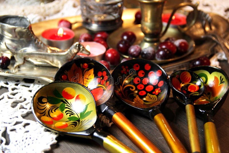 Mix of Traditional Russian Souvenirs Stock Photo - Image of russia ...