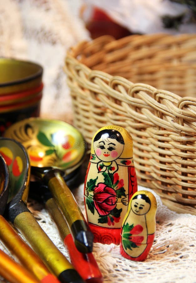 Mix of Traditional Russian Souvenirs Stock Image - Image of golden ...