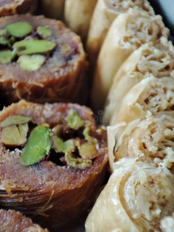 Mix of Turkish desserts stock photo. Image of food, vegetable - 258461508