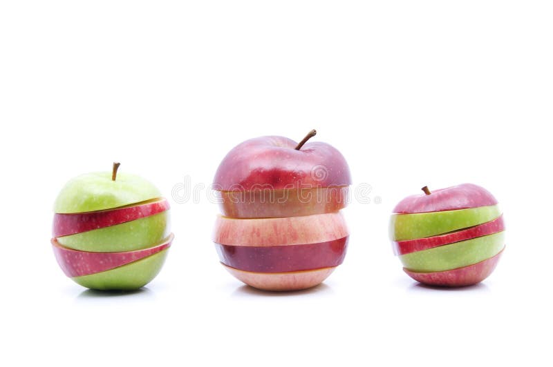 Mix Type of Apple Over White Background Stock Image - Image of ecology ...