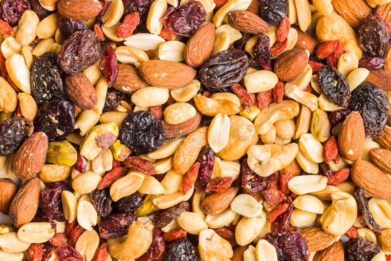 Mix of Various Nuts and Raisins Stock Photo - Image of health, closeup ...