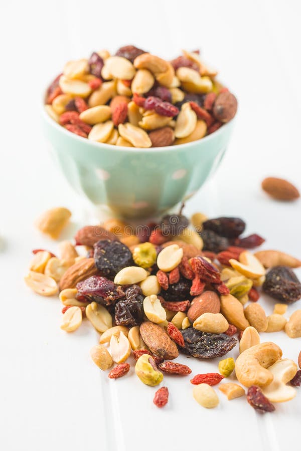 Mix of Various Nuts and Raisins Stock Image - Image of cranberry ...