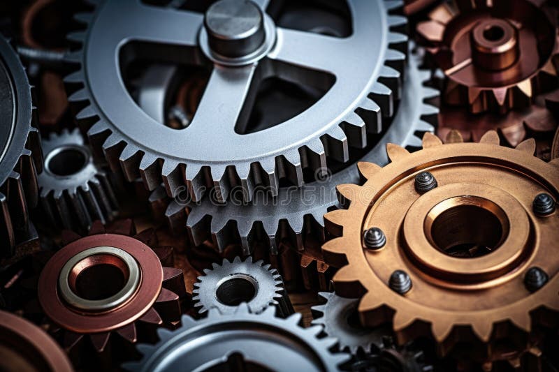 Mix of Various-sized Gears Working Together Stock Image - Image of ...