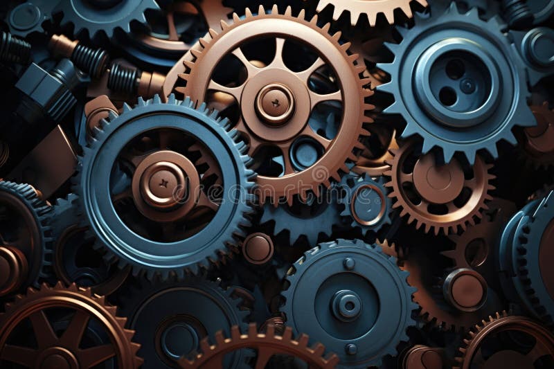 Mix of Various-sized Gears Working Together Stock Photo - Image of ...