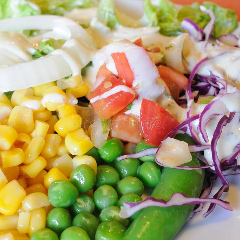 Mix Vegetables Salad, Healthy Food. Stock Image - Image of dish, green ...