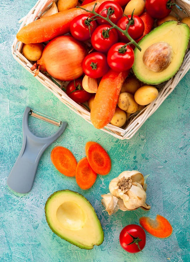 Mix of vegetable top view stock photo. Image of colorful - 168150432