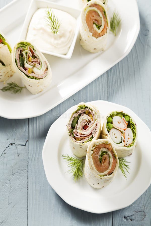Mix of wraps stock photo. Image of roll, sliced, meal - 190668554