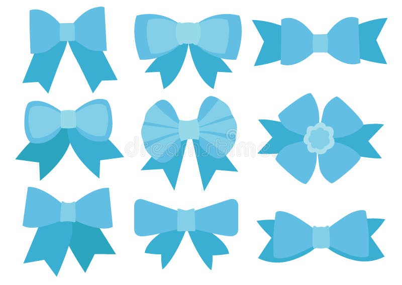 Blue Bow Design on White Background Stock Vector - Illustration of ...