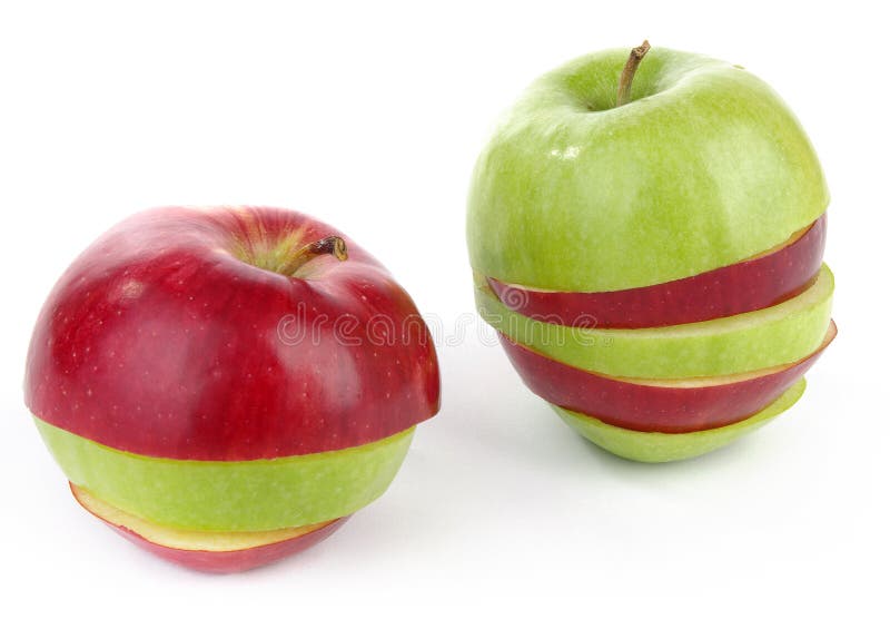 Red and Green Apples Isolated on White Stock Image - Image of fruit ...