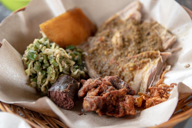 Babi Guling Dish, Balinese Traditional Food Stock Image - Image of ...