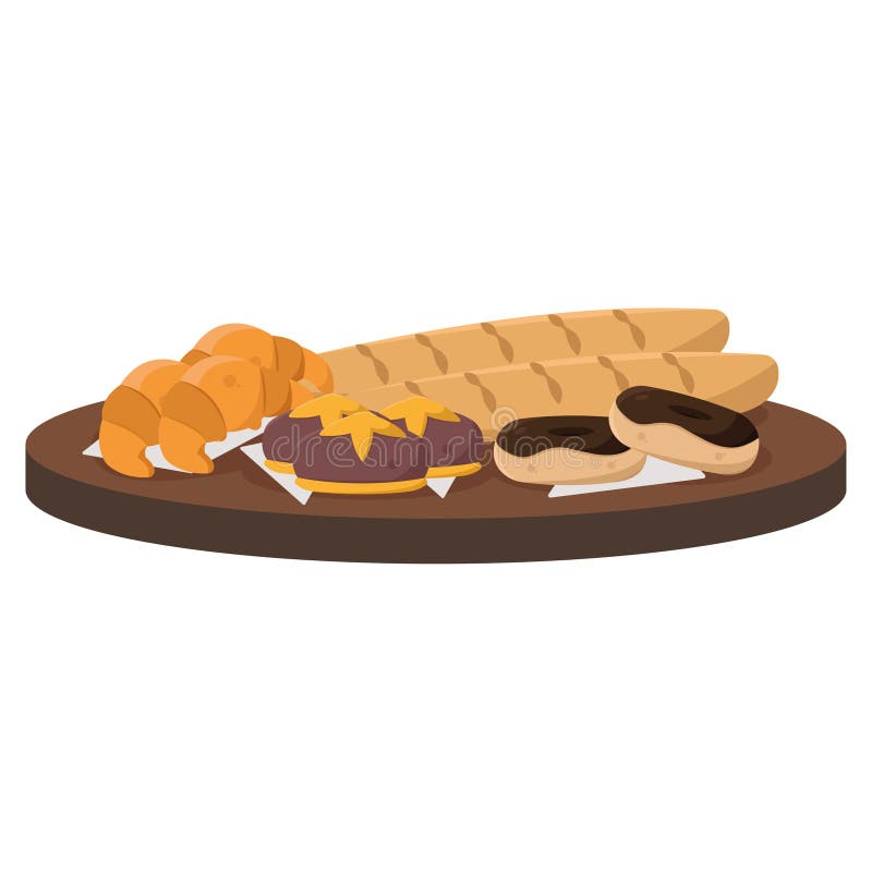 Mixed Baked Goods Tray. Vector Stock Illustration - Illustration of ...