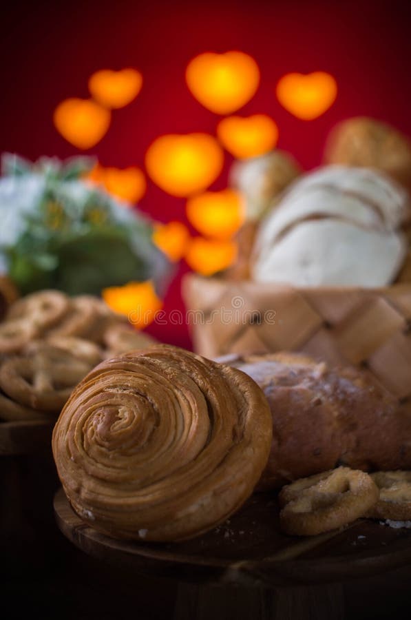 Mixed bakery snacks table stock image. Image of chicken - 189053513