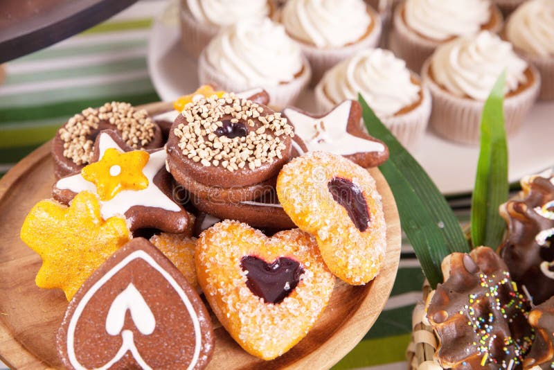 Mixed bakery snacks table stock photo. Image of brownie - 189053336