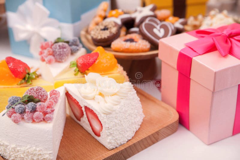 Mixed bakery snacks table stock image. Image of brownie - 189053313