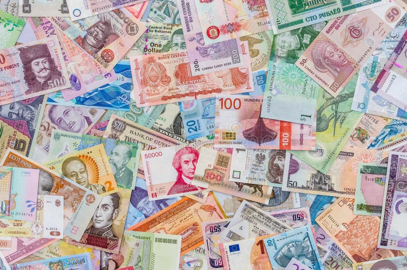 Background from Collection of All World Money Banknotes Stock Image ...