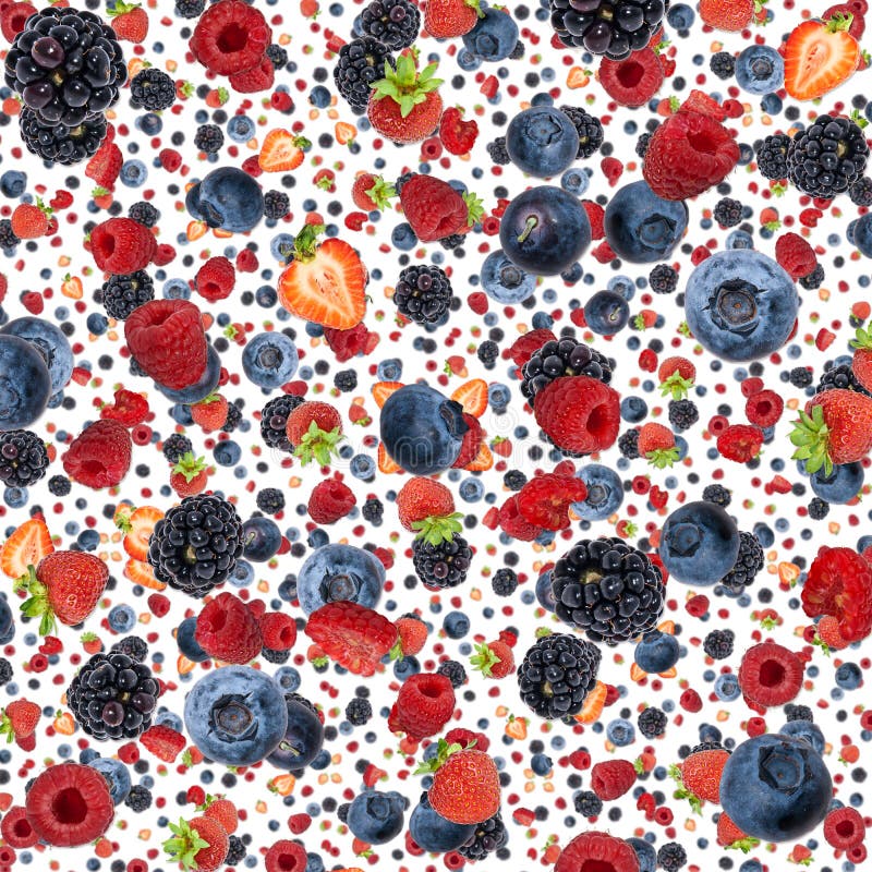 Mixed Berries Background (on White) Stock Photo - Image of berry ...